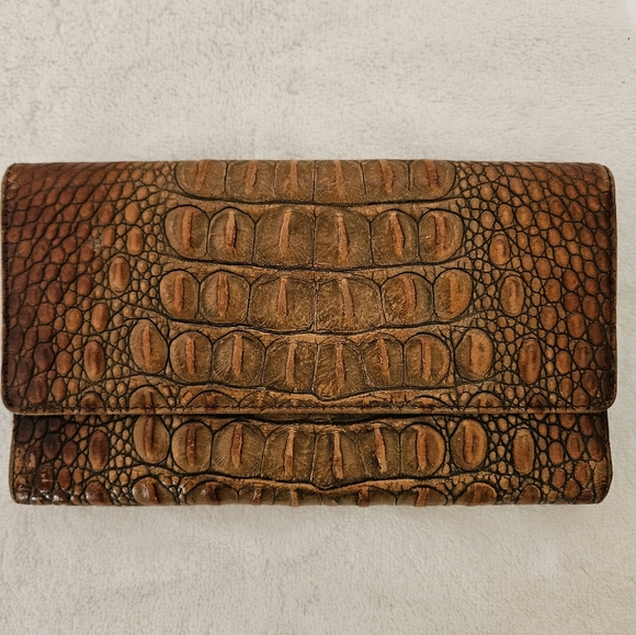 Brahmin | Bags | Brahmin Vintage Genuine Leather Crocodile Embossed ...